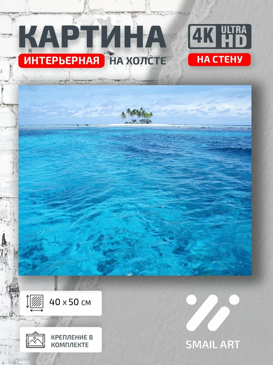 Картина на холсте интерьерная 40 на 50 на стену Тропический Landscape для гостиной пейзаж