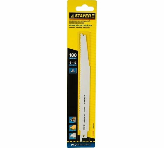 Полотно STAYER PROFI S345XF к саб. ножов. Bi-Met, 3-18 мм, пласт. стеклопл, 200/2, 1-4,3 мм