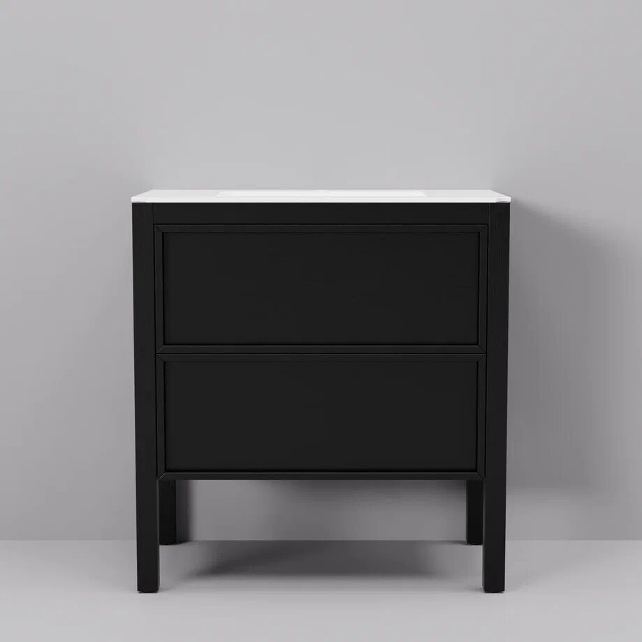 Тумба с раковиной ArtDecco Elisa 80 см AES08F78S200 напольная, черный дуб