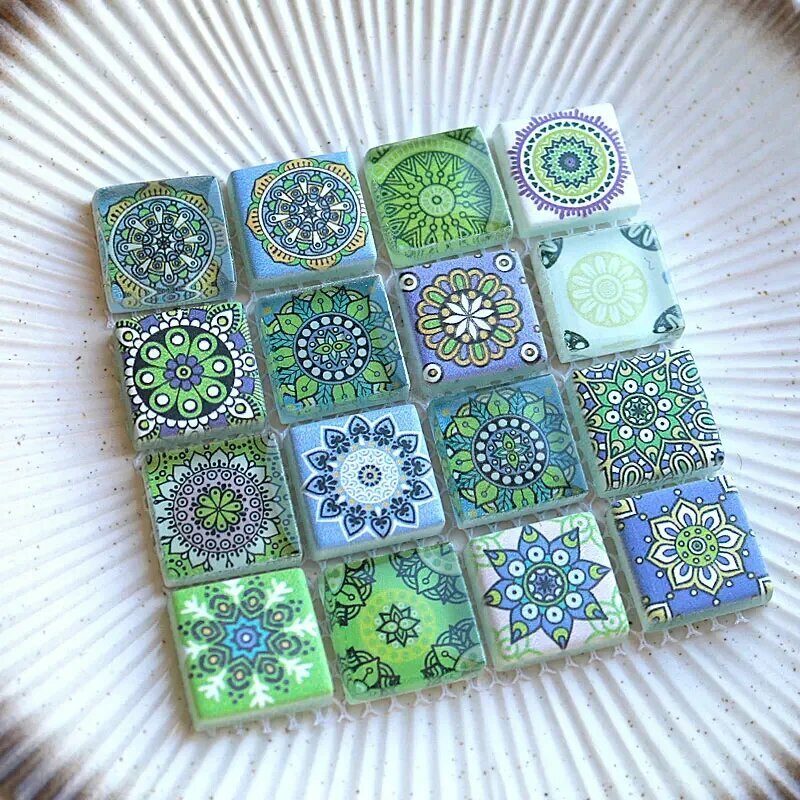 100 г разноцветные богемные блестящие стеклянные мозаичные плитки для рукоделия, сине-зеленые оптовая продажа bulkhobby arte