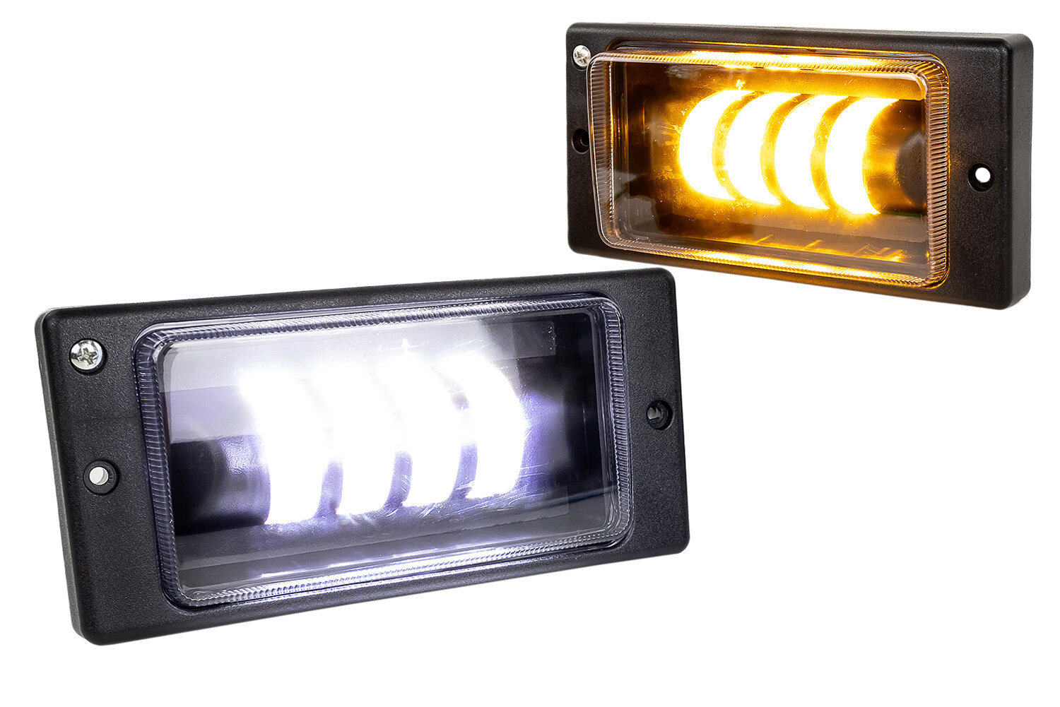 ПТФ светодиодные двухцветные Эконом, 4 линзы, 20W, 1200lux на ВАЗ 2110-2112, 2113-2115, Шевроле Нива до 2009 г. в.