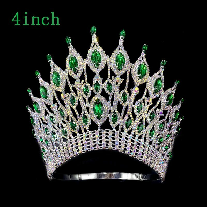 Стразовая корона Miss Universe Изумрудный, 4 inch -green