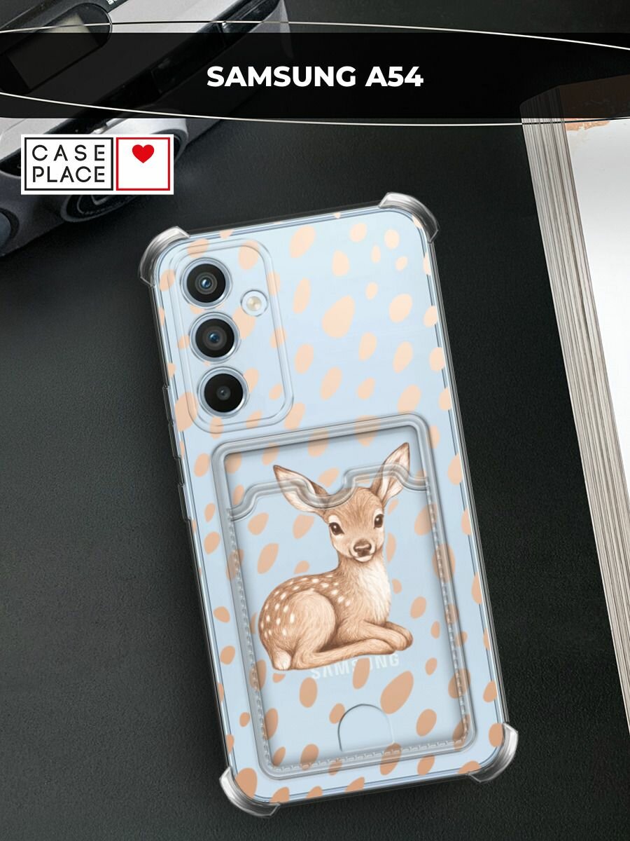 Чехол на Samsung Galaxy A54 5G (Самсунг Галакси А54 5G) с картой и принтом Милый Бэмби 2