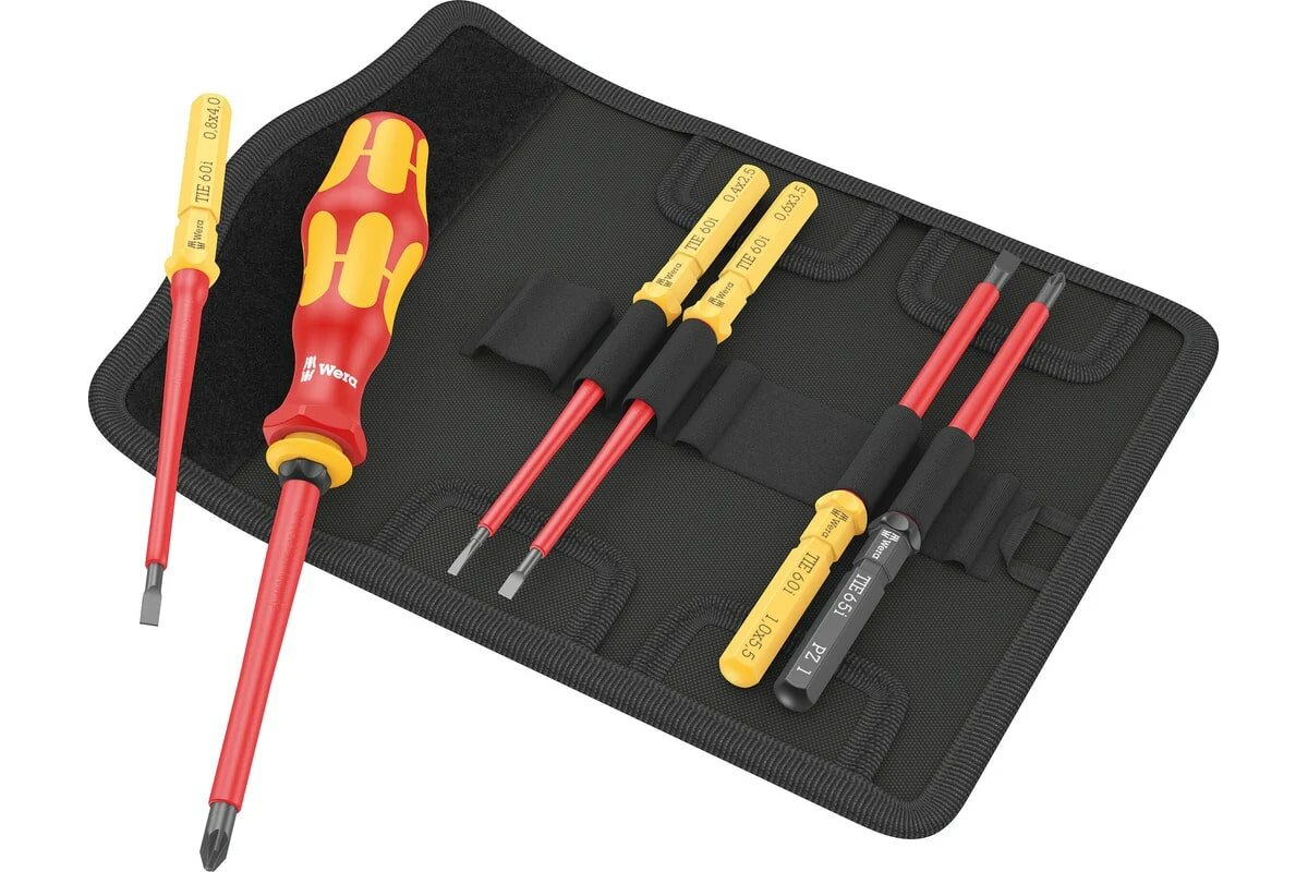 Набор насадок WERA с отвёрткой-битодержателем, 7 предметов Kraftform Kompakt VDE 7 Universal 2 Tool Finder