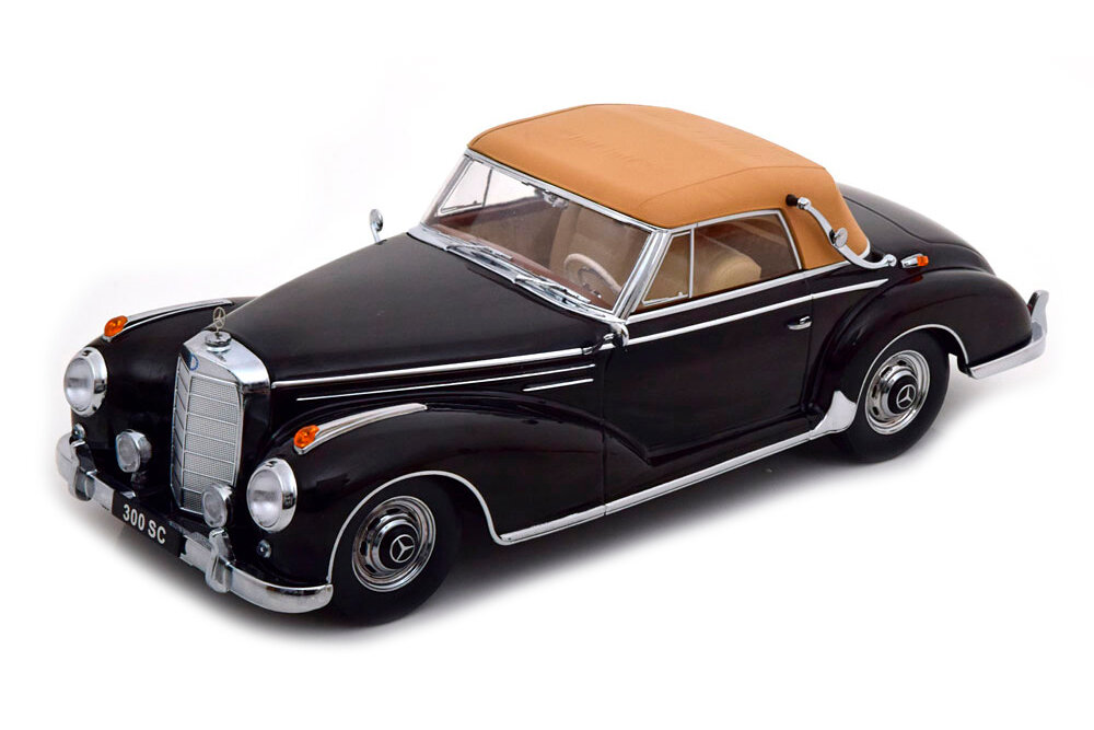 Модель коллекционная KK-SCALE Mercedes W188 300 sc convertible with softtop 1967 black / мерседес 300 кабриолет черный
