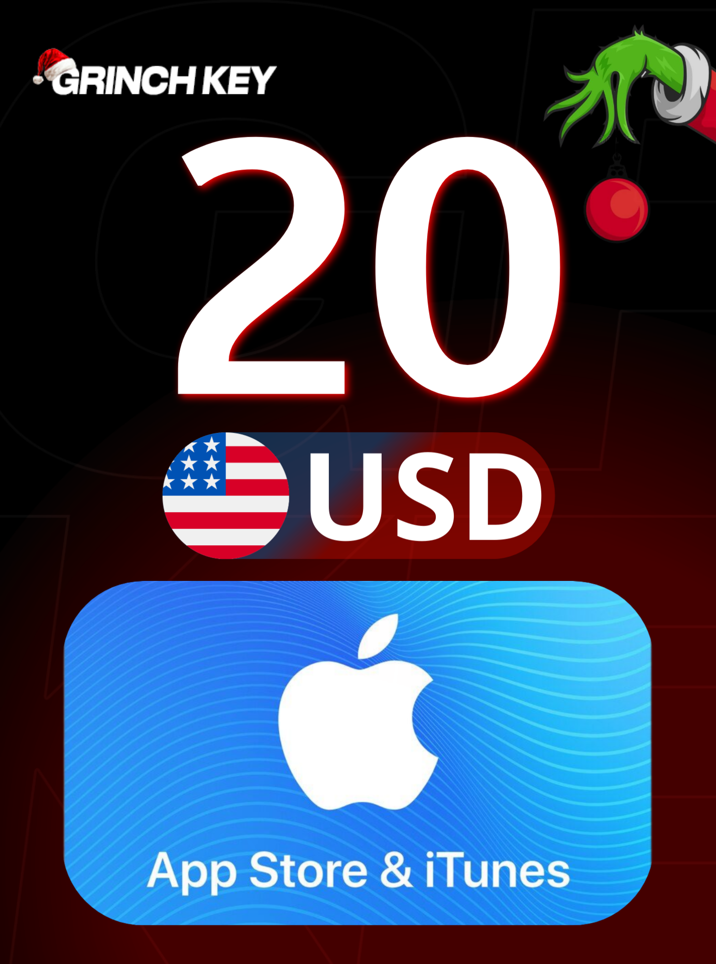 Подарочная карта Apple | Пополнение App Store&iTunes (Apple ID) | на 20$ Долларов