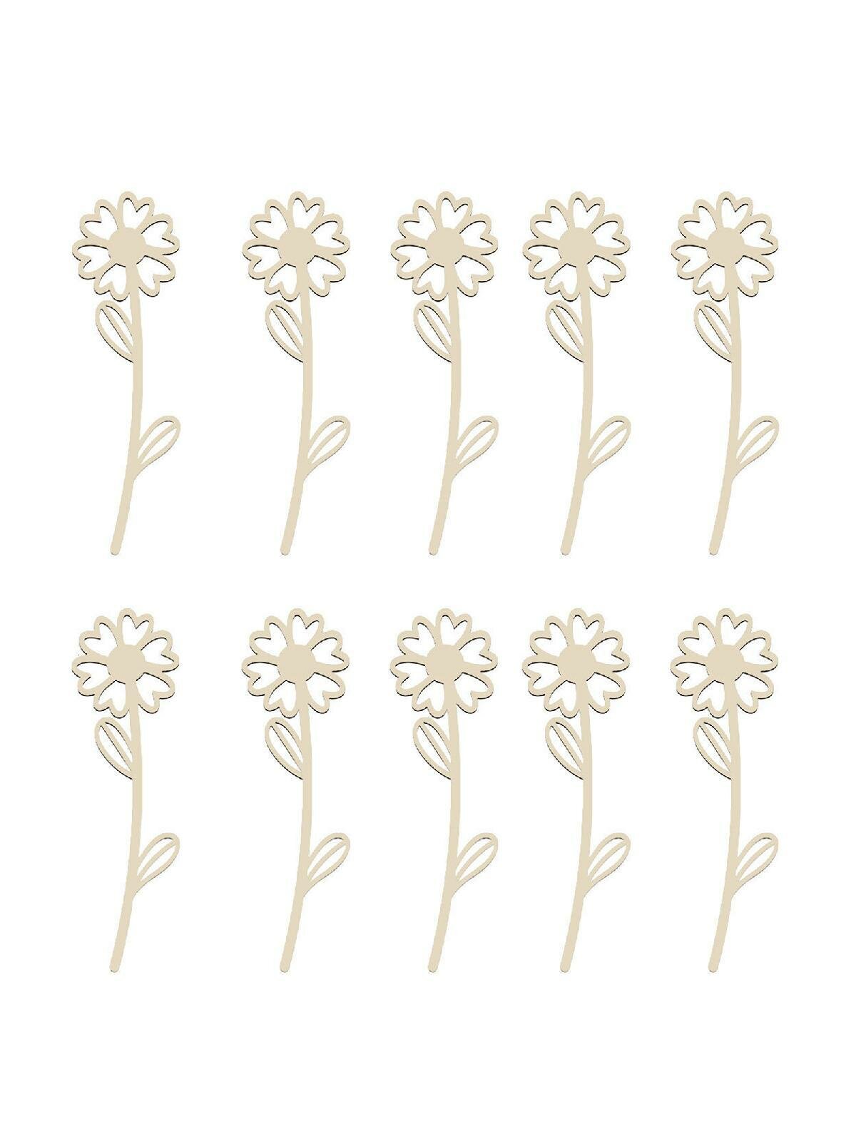 Деревянные Декоры Из Полевых Цветов Набор Деревянных Цветов Вырезанные Знаки Стебли Полевых Цветов для Поделок Своими Руками, Наполнители Для Ваз Праздничные Декоры Для Дома