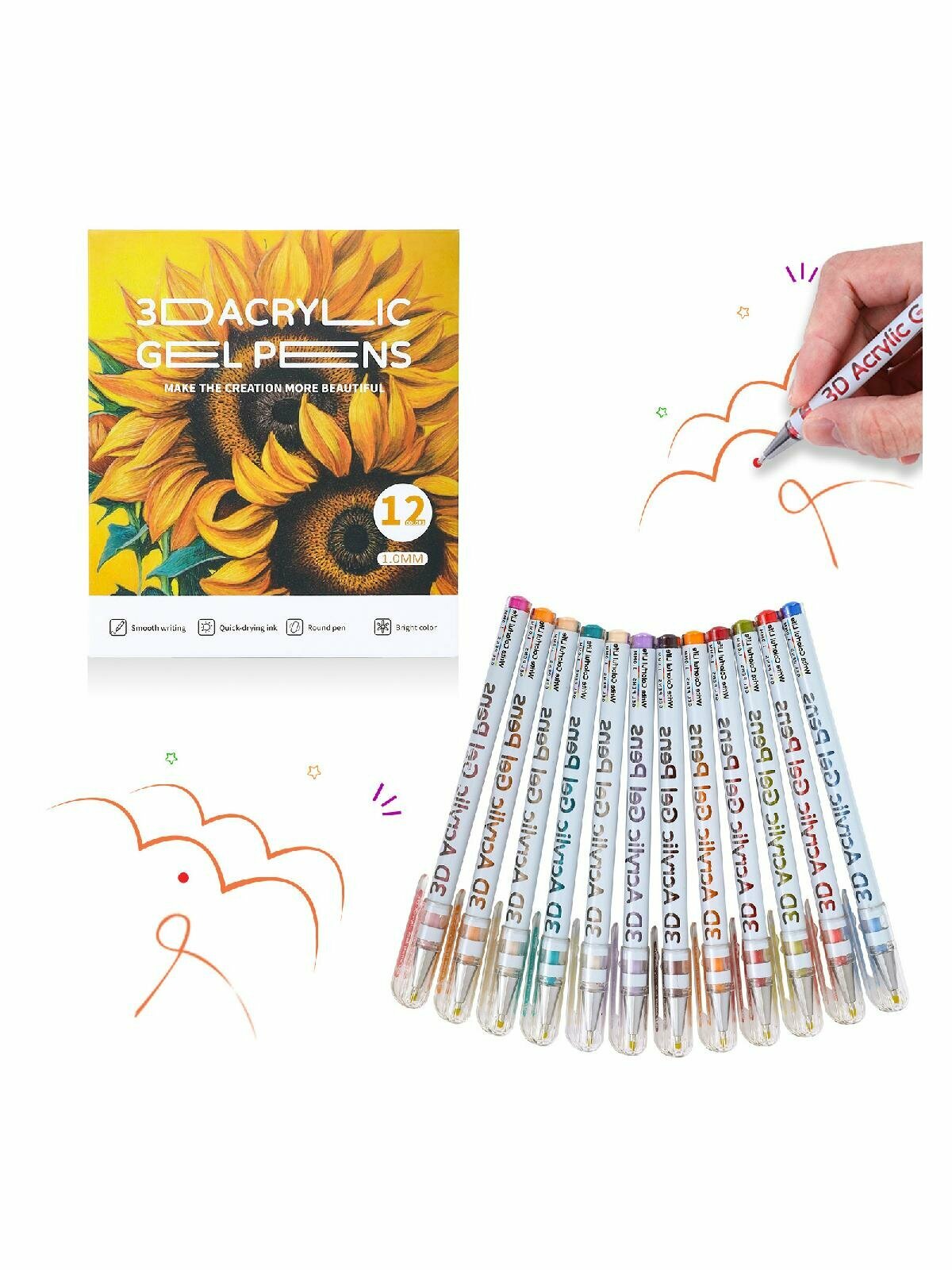 Акриловая гелевая ручка с плавным почерком с эргономичным захватом