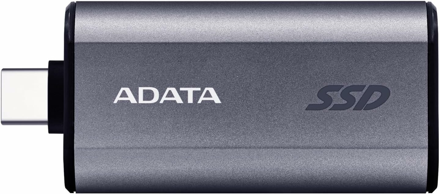 Внешний жесткий диск AData SC750 USB3.2 Gen2 1TB (SC750-1000G-CCBK) серый Type-C Твердотельный накопитель