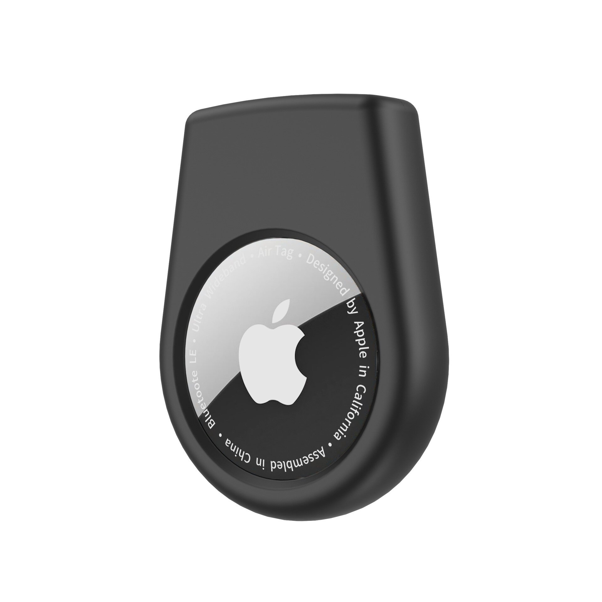 Прочная силиконовая защитная накладка для Apple AirTag с креплением-зажимом, черный цвет, надежная защита от потери