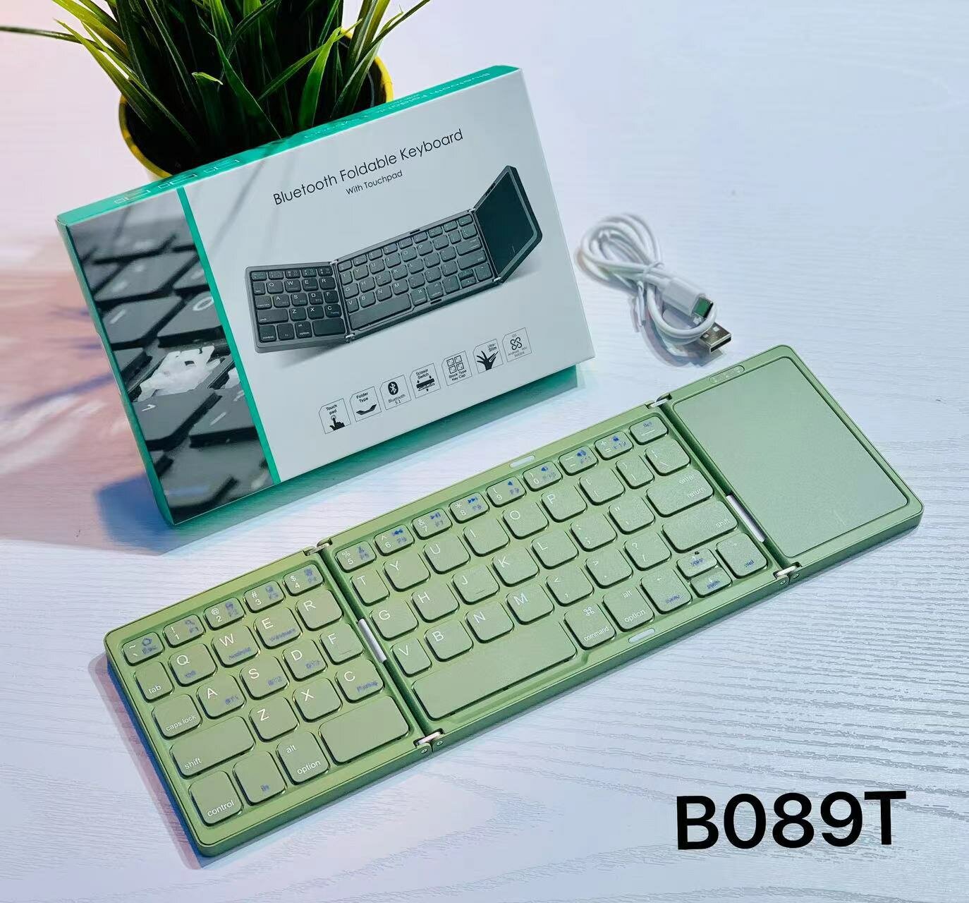 Складная Bluetooth-клавиатура для телефона и планшета — компактная с зарядкой и сенсорной панелью, совместимость с 3