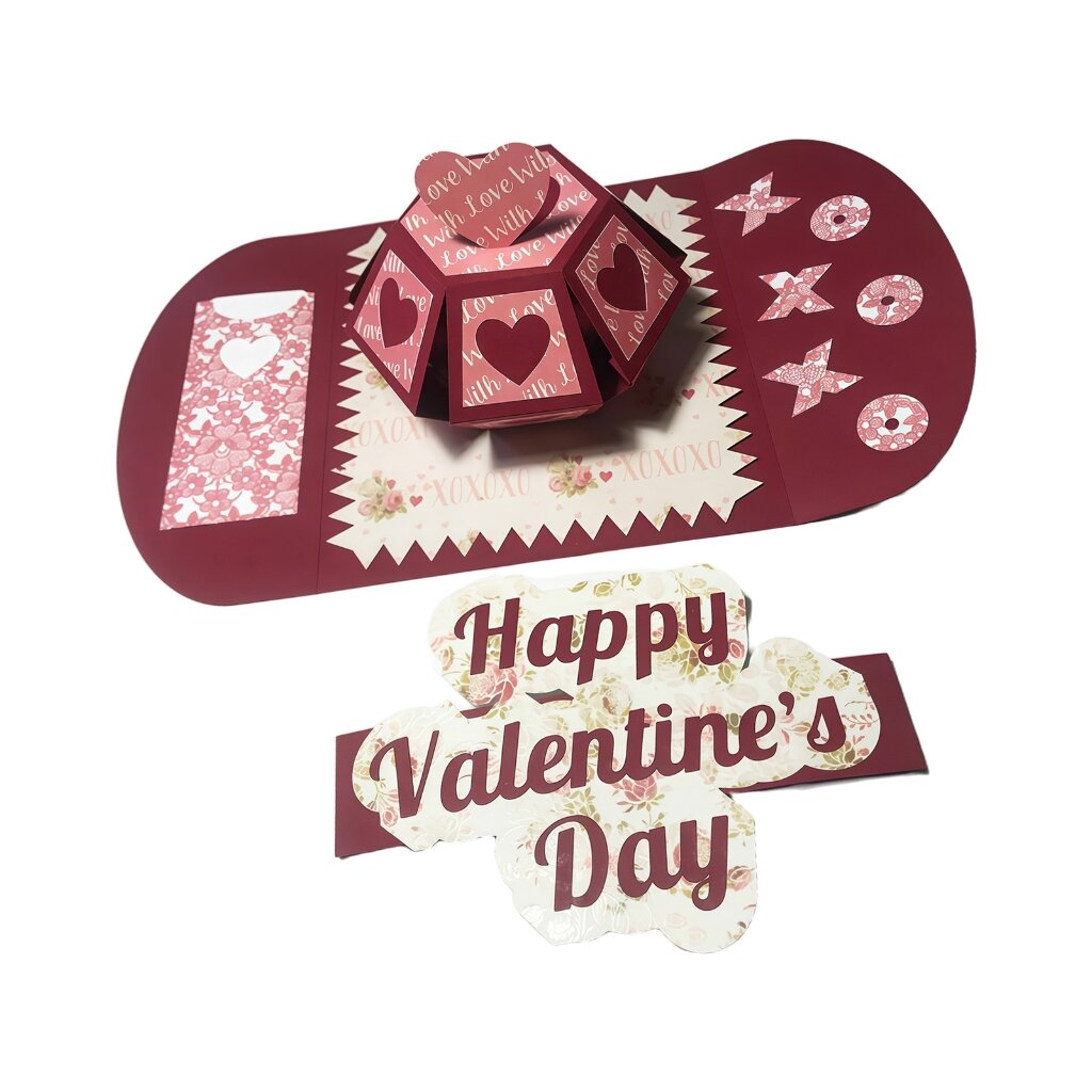 Портативная 3D открытка с сердечком, удобная для переноски, подарок на День святого Валентина и дни рождения