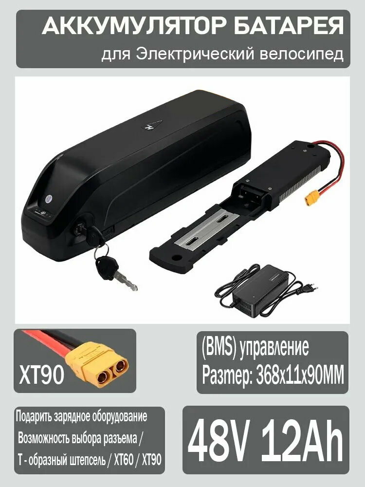Аккумулятор для электровелосипеда Hailong 48V 13S5P 12Ah BMS