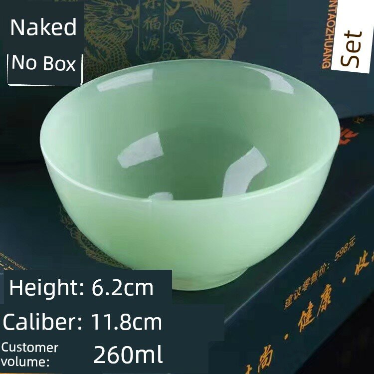 Глазурованная нефритовая чаша, семейная обеденная чаша, китайская посуда, элитная чаша, бытовая обеденная нефритовая