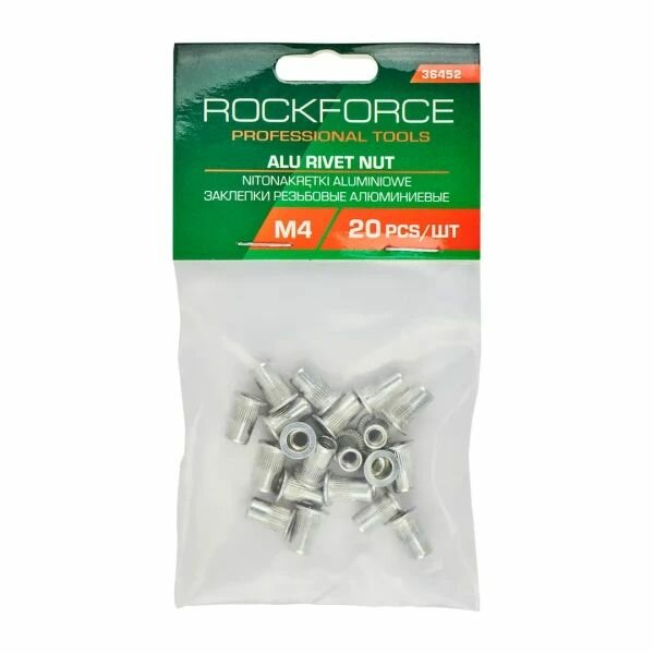 Заклепки резьбовые алюминиевые М4 (комплект 20 штук) RockFORCE