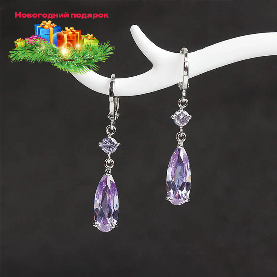 Серьги, фианит