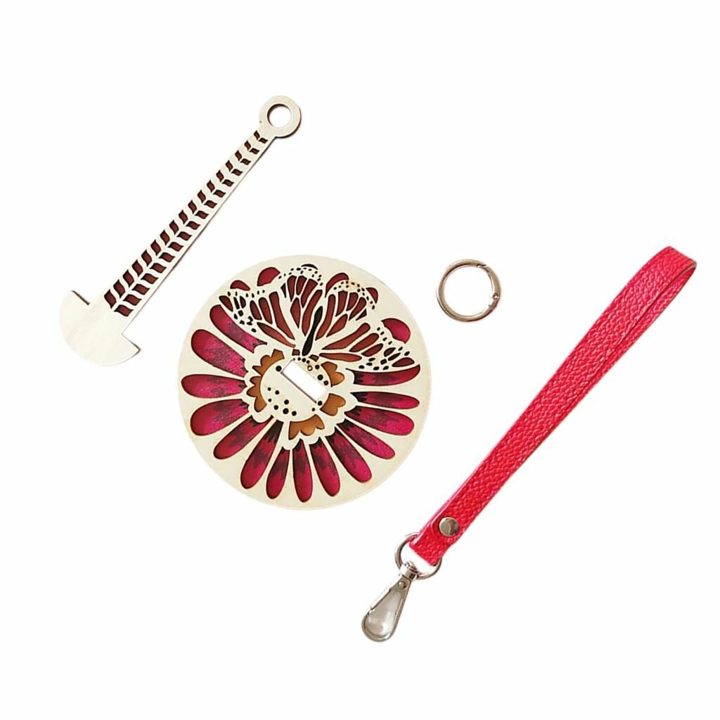 Органайзер из деревянной пряжи с браслетом, портативный держатель на запястье кожаным ремешком, аксессуары для вязания крючком