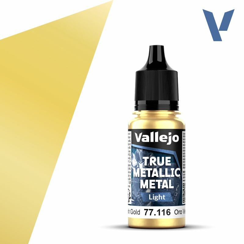 Краска акриловая Vallejo True Metallic Metal Light Greenish Gold 77.116