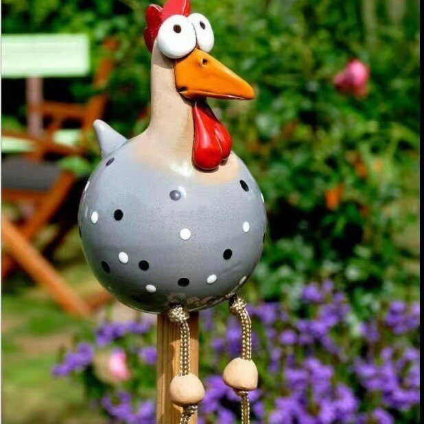 Длинноногая курица, украшение из смолы для забора на весеннюю тематику, декор для двора, забавная курица, смешной дизайн курицы.