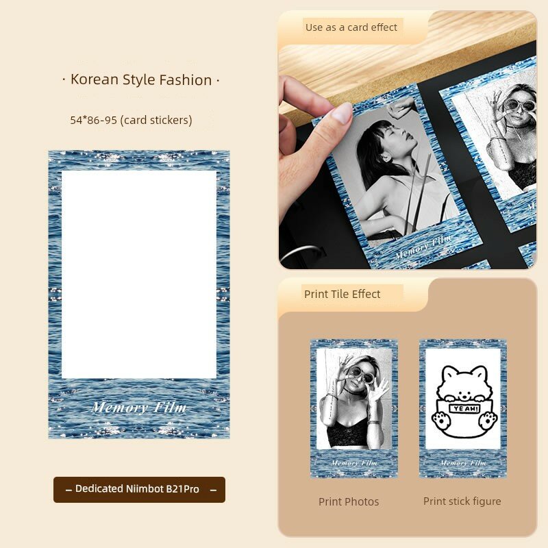 Специальная фотобумага Niimbot B21Pro для печати фотографий, фотостикеры Niimbot [Корейская мода]54*86-95 изображений