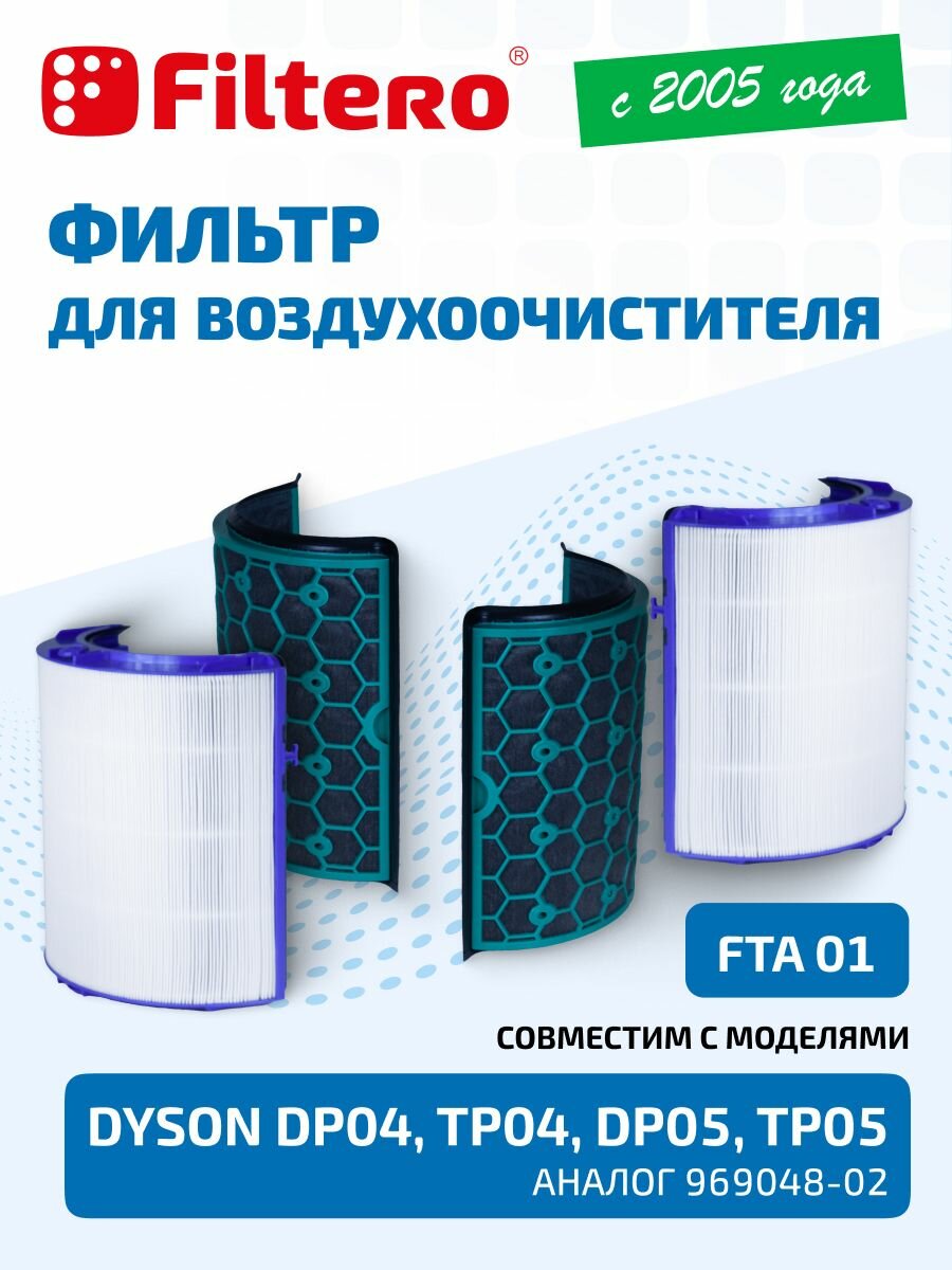 Фильтр для очистителя воздуха Dyson DP04, HP04, TP05, HP05, аналог 969048-02 - Filtero FTA 01