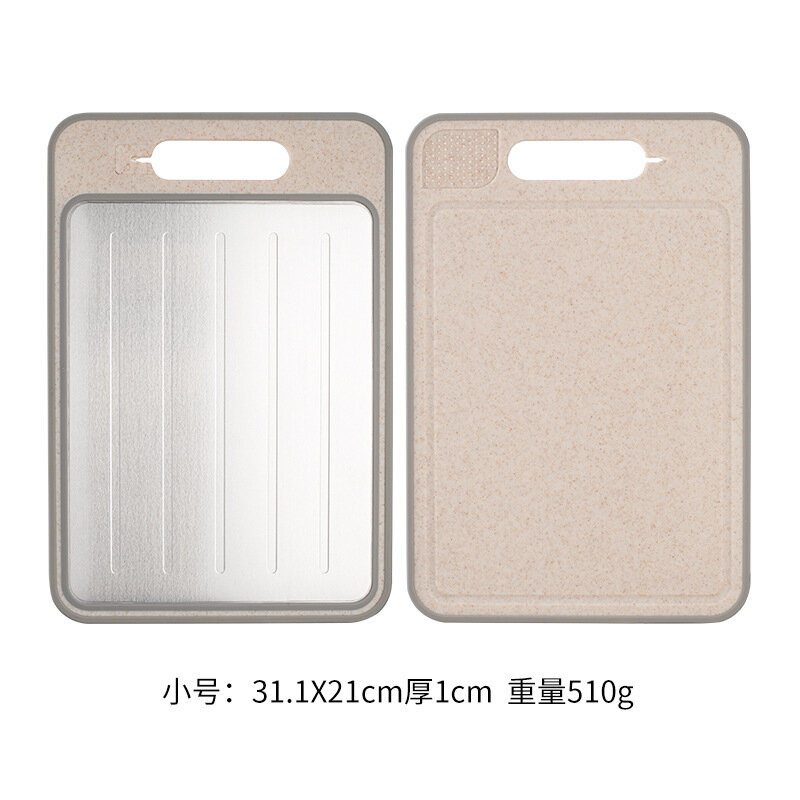 Доска для резки из алюминиевого сплава с распылением краски, двусторонняя, многофункциональная, с точилкой для ножей и измельчителем чеснока