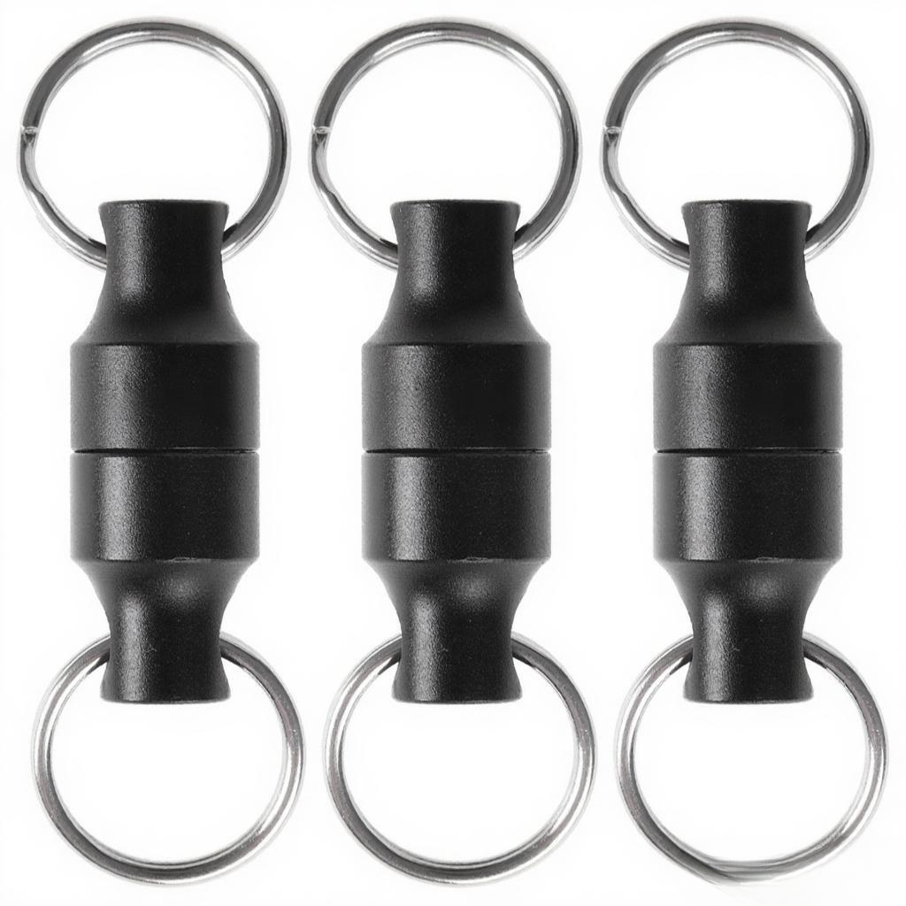 3pcs Магнитный держатель для рыбацкой сети Fly Fishing, креплений, магнитный клип, соединитель для посадочной сети, материал алюминиевый сплав, черный цвет, сила 3кг/6.6lb, вес подвешиваемого предмета максимум 2.5кг/5.5lb, размер 36*13.5мм/1.4*0.5дюйма,