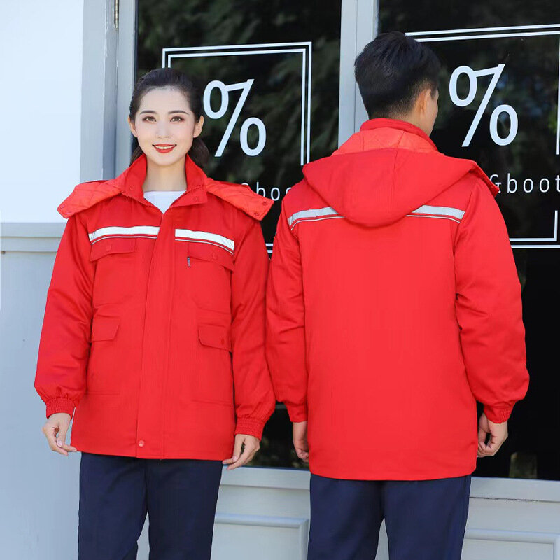 Антистатическая рабочая одежда для мужчин, с возможностью нанесения логотипа, светоотражающая, для авторемонта, обслуживания, электриков, защиты труда, хлопковая куртка, зимняя рабочая одежда