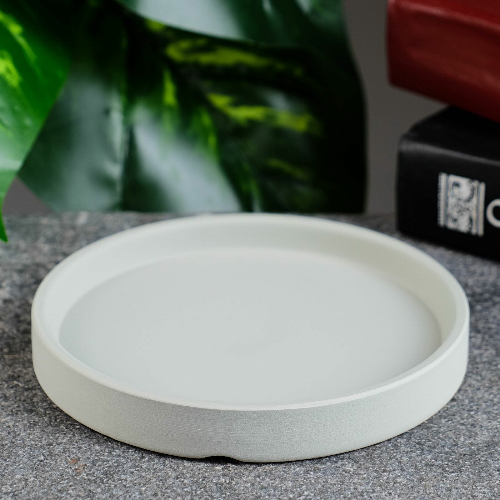 Поддон для цветочных горшков, до 10.5 см, d=12 см, керамический, серый