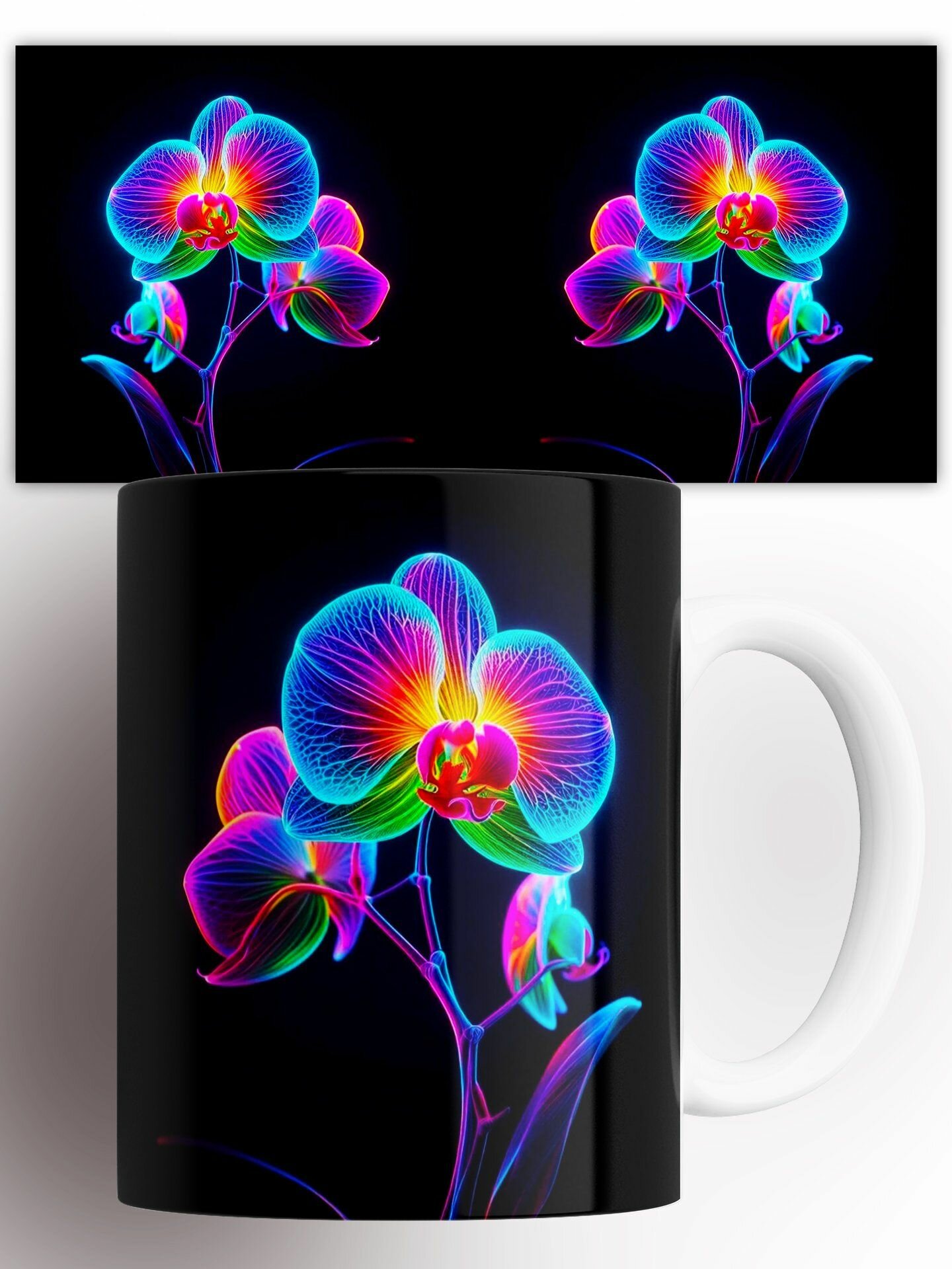 Кружка цветок Орхидея неон 330 мл