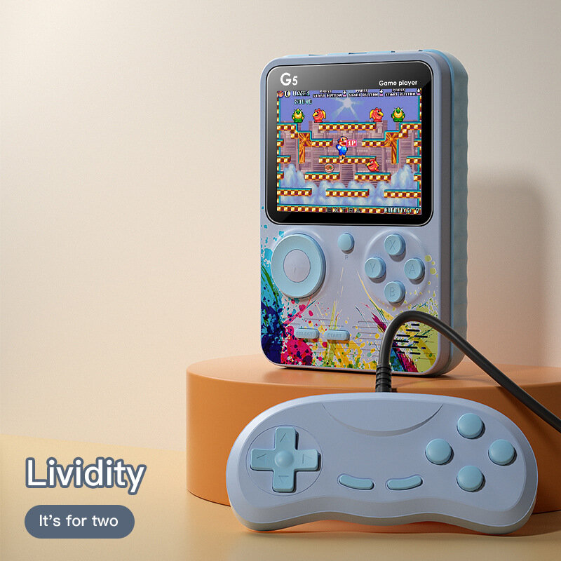 G5 Классическая ручная игровая консоль для двух игроков в сером цвете — 500 встроенных игр для детей