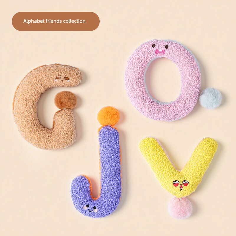 Набор игрушек для кошек с буквами, прочная для жевания, звук хруста, самозанятость для игр кошек, мягкая текстура
