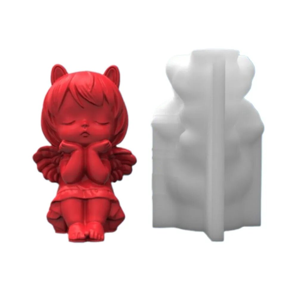 Сделай сам гипсовая эпоксидная смола милый ангел кукла украшение силиконовой формы D115