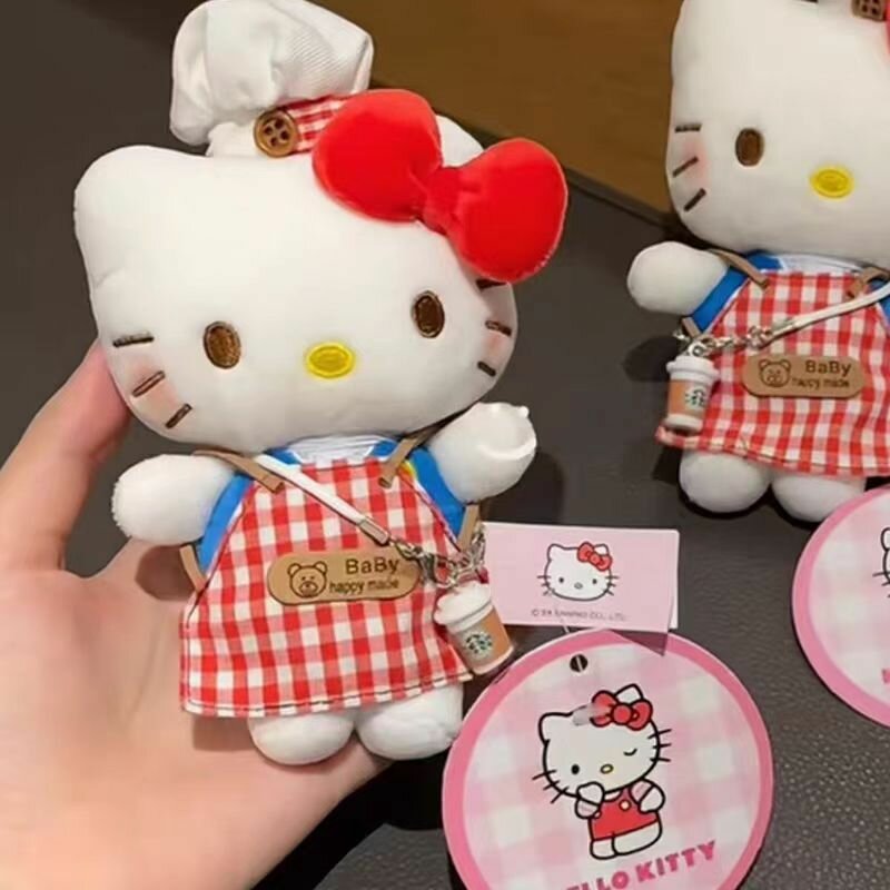 Подлинные аксессуары Hello Kitty Sanrio, подвеска для сумки, плюшевая кукла, брелок, украшение для рюкзака, игрушка для декора