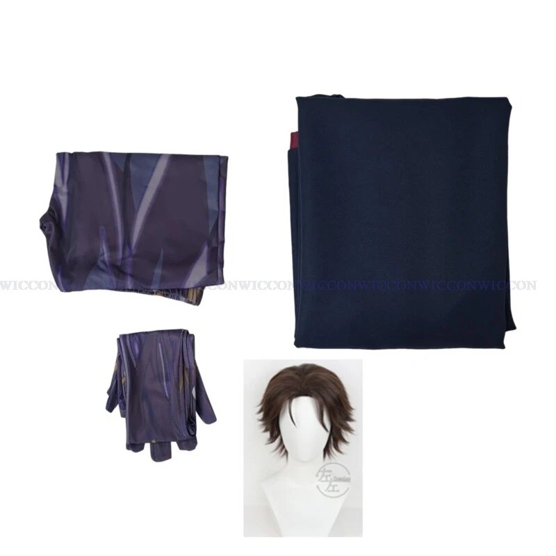 Arcane Viktor Косплей костюм XXXL, blue suit wig