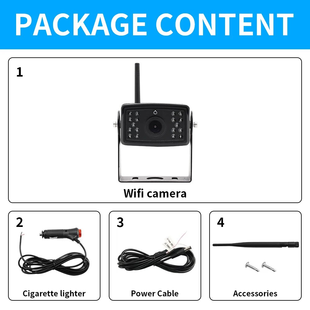 Беспроводная HD Wi-Fi резервная камера заднего вида, широкоугольная водонепроницаемая камера ночного видения для грузовика, автобуса, автомобиля, внедорожника, фургона, системы помощи при парковке