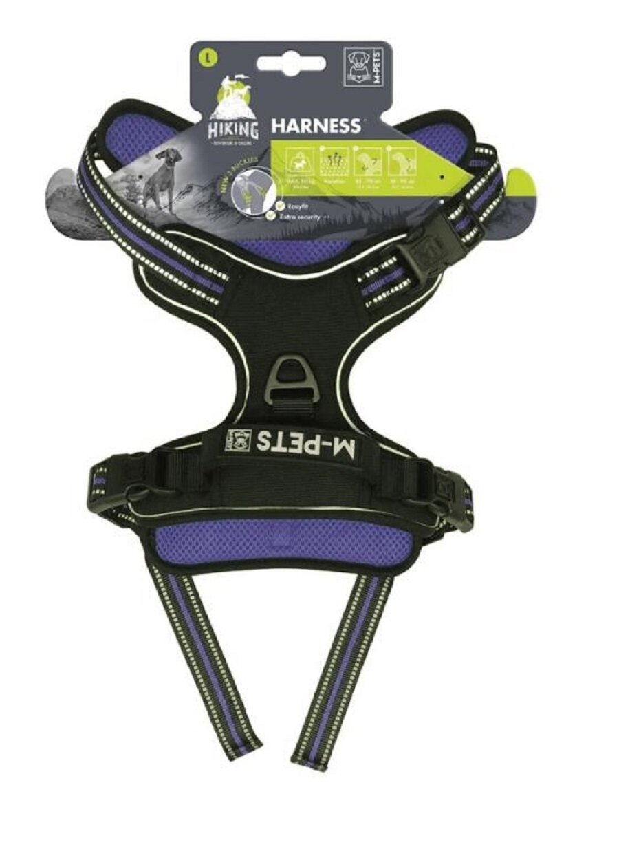 M-PETS Шлейка для собак Hiking, L, 45-70 см, 45-95 см, 25 мм, синий электрик