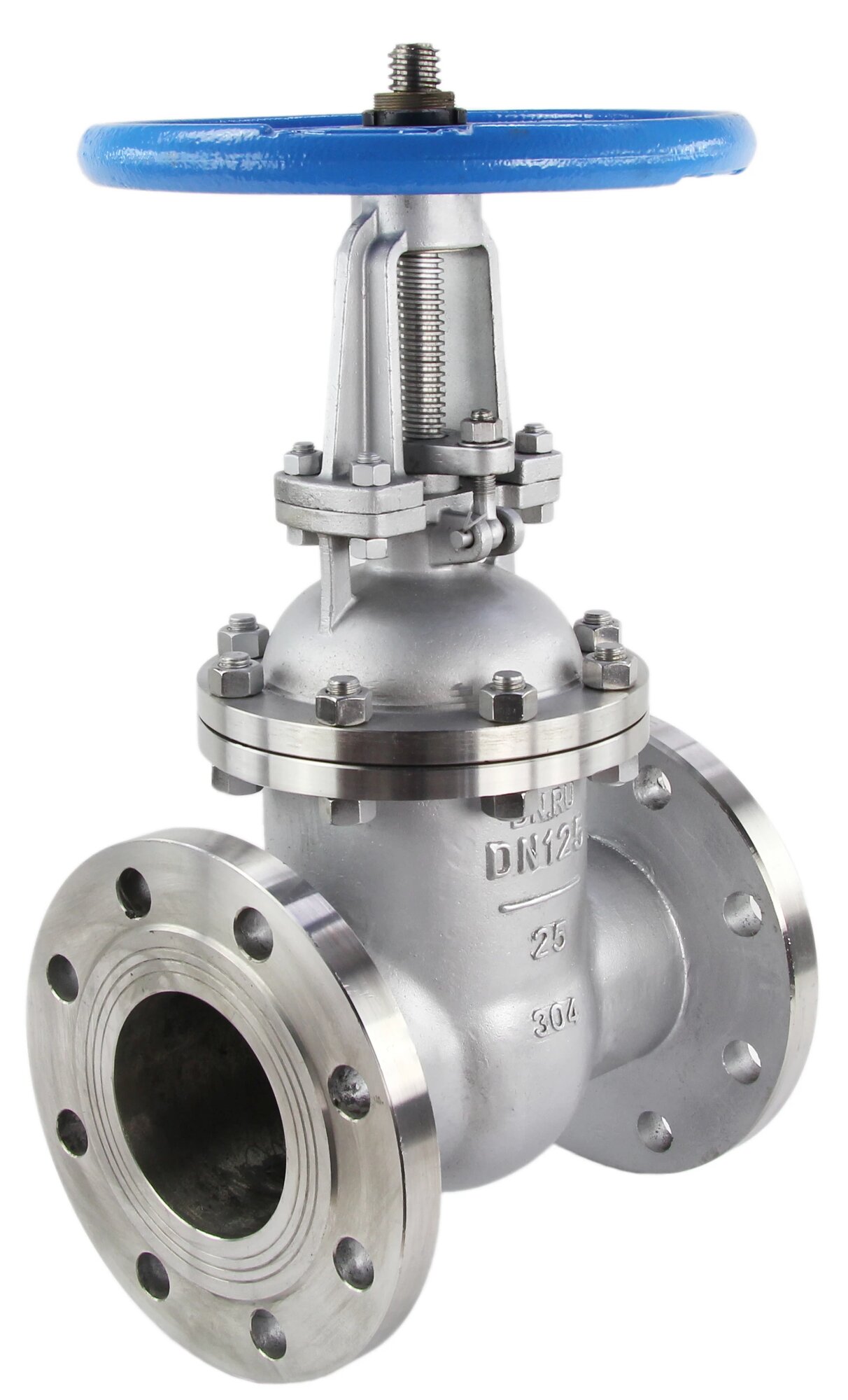 Задвижка клиновая 30нж64нж DN.ru 304-304-M-2W-F-S Ду150 Ру25 фланцевая, клин - нержавеющая сталь 304, шпиндель - выдвижной, корпус - нержавеющая сталь 304, уплотнение - металл, со штурвалом GAIR