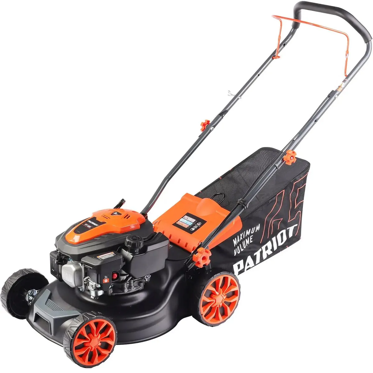 Газонокосилка бензиновая PATRIOT PT 400, 41см, несамоходная, черный/оранжевый
