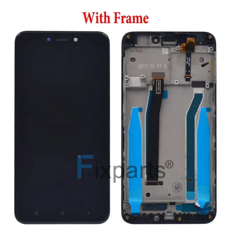 Черный, Дисплей для Xiaomi Redmi 4X в сборе с тачскрином, с рамкой