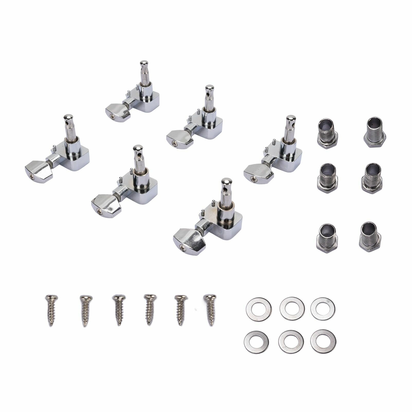 Набор гитарных тюнеров 6 шт. для электрогитары и акустических гитар, хромированный сплав цинка, компактные квадратные головки