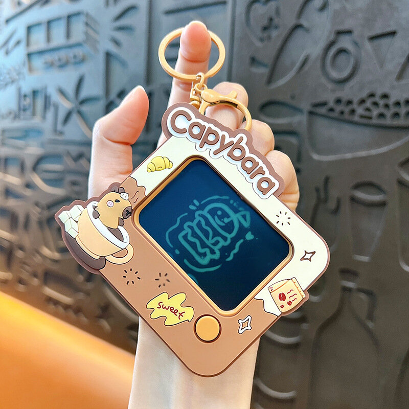 Креативный брелок с рисунком капибары, милый мультяшный капибара, игрушка, доска для письма, подвеска для детского рюкзака
