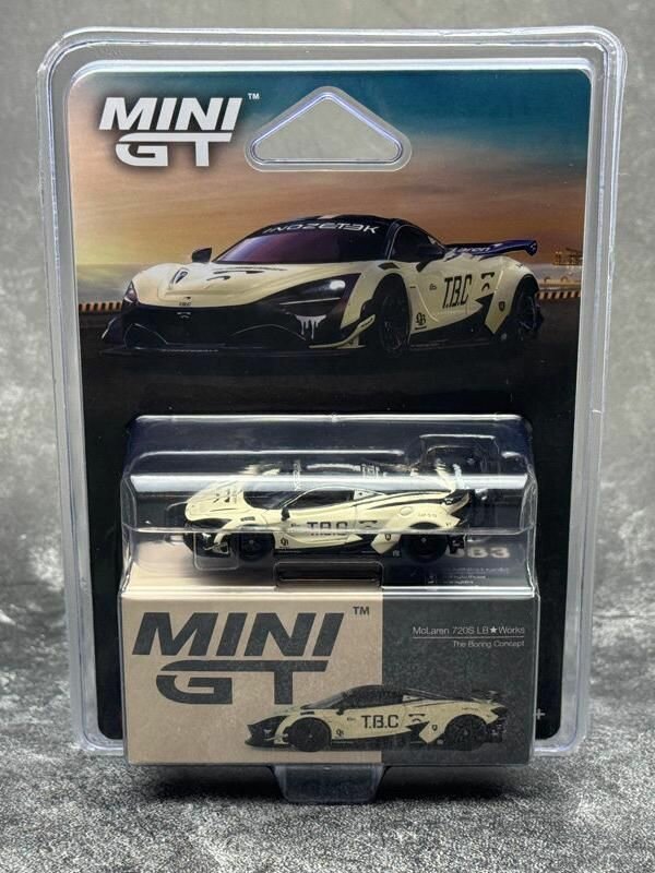 Машинка MINI GT 1/64 MGT 1083 BL McLaren 720S LB Works The Boring Concept TBC Die-cast Alloy Car Model Collection Gift