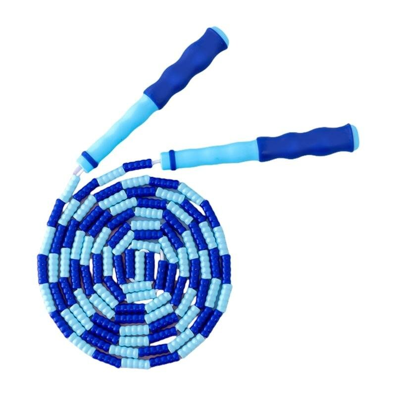 Цветная регулируемая скакалка с шариками, Синий