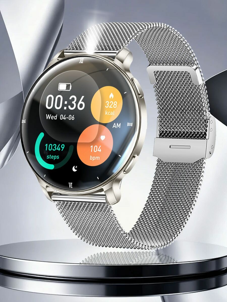 Умные часы женские, Smart Watch PREMIUM модель 2026, Отвечать на звонки и совершать звонки, мониторинг сердечного ритма и сна, подсчет шагов