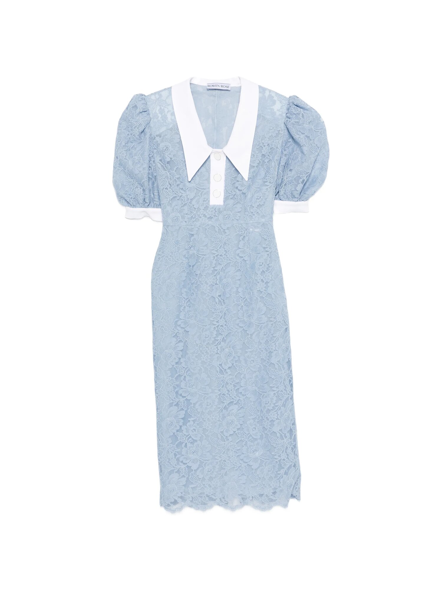 Платье Puffy-sleeves lace midi dress