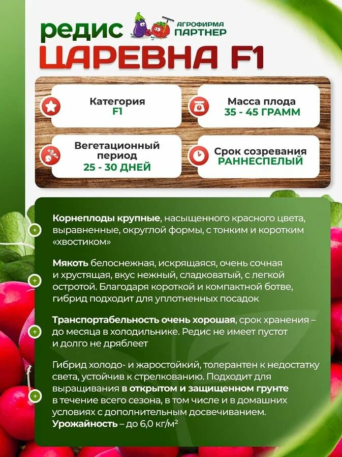 Семена редиса Царевна — фото 1