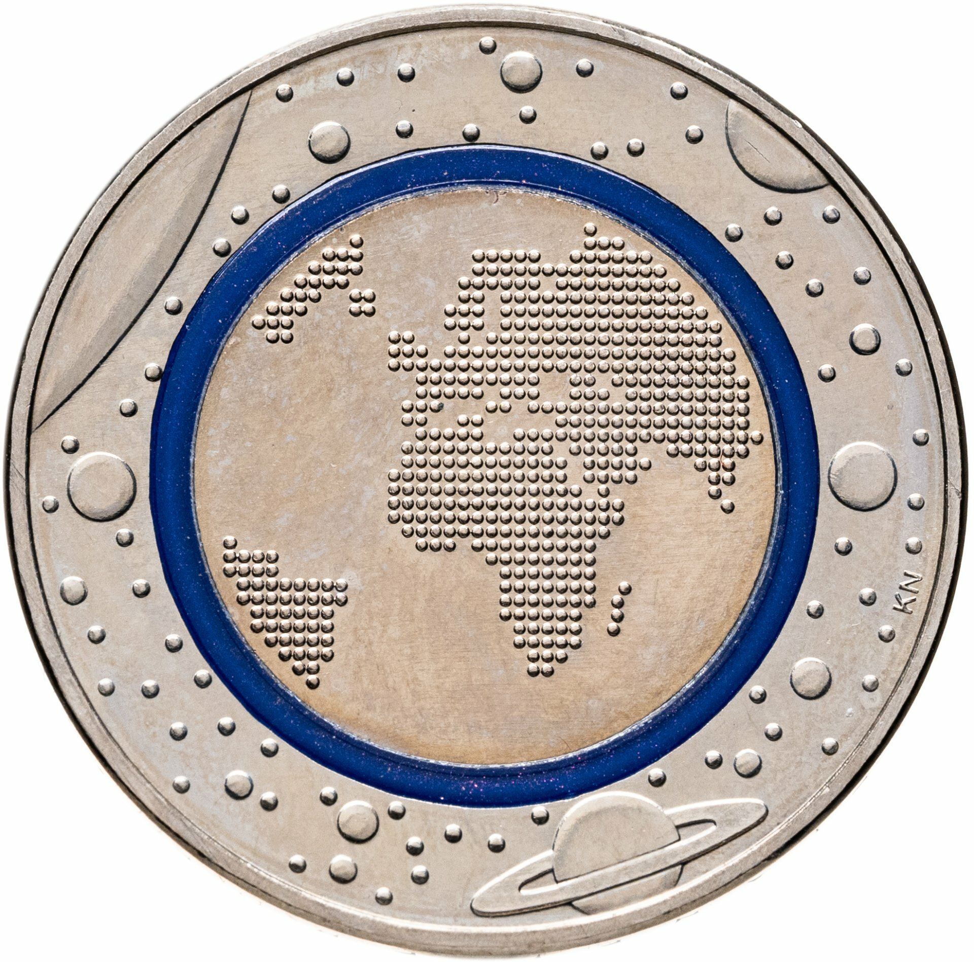 Германия 5 евро 2016 "Планета Земля" D, Три-металл, в сохранности UNC