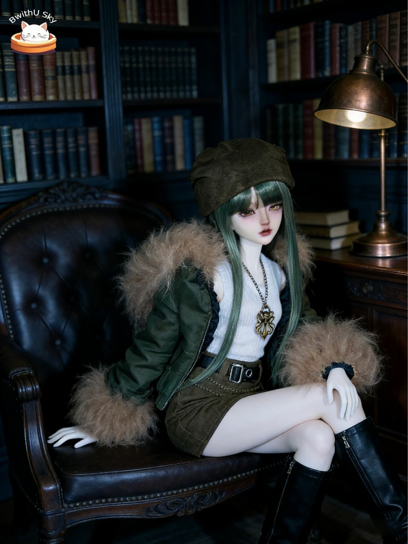 BwithUSky ShuangYa 1/4 BJD Кукла: Стильный Уличный Наряд (Меховые Детали + Шорты Милый и Крутой Лук)