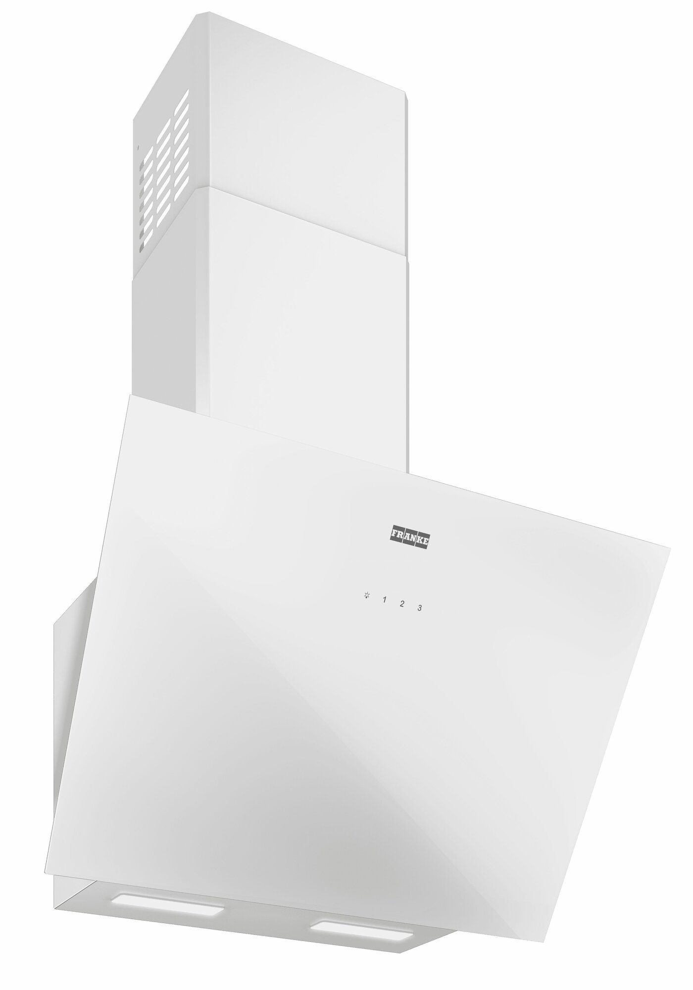 Franke Lens 50 WH наклонная вытяжка, Цвет белый, Ширина 49 см, Производительность 1000 м3/ч, 3 скорости, Режимы отвод и циркуляция, Периметральное всасывание, Сенсорное управление, LED освещение